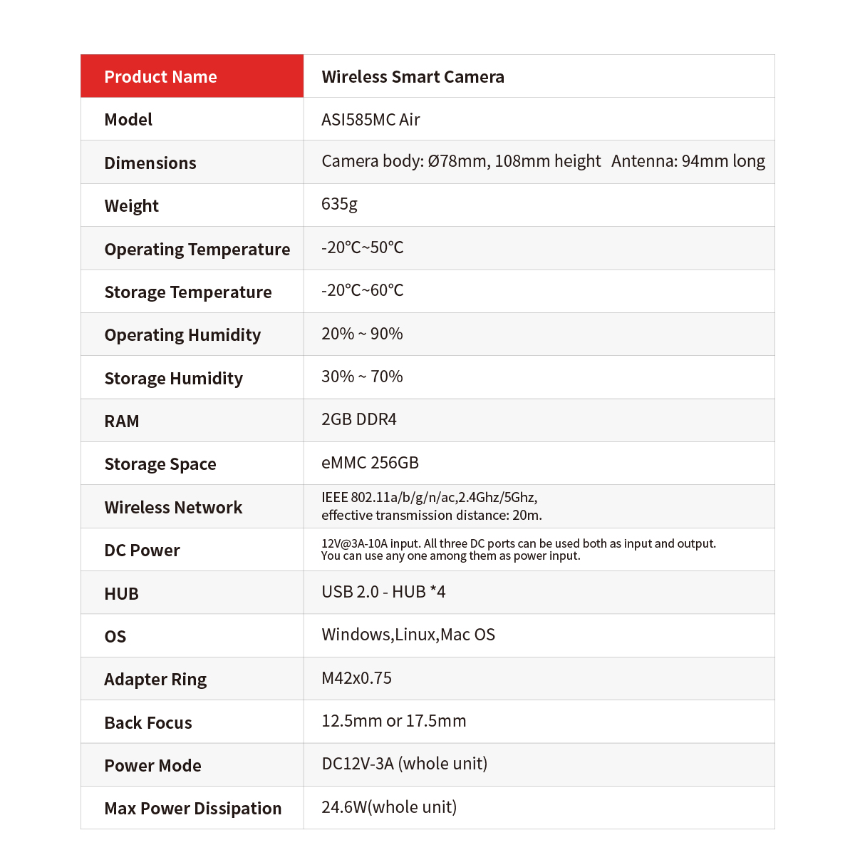 ZWO ASI 585MC AIR Wireless Smart Camera | First Light Optics